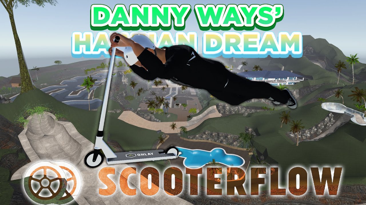 Riding scooter in Danny Ways Hawaiian Dream Map (Scooterflow) - YouTube