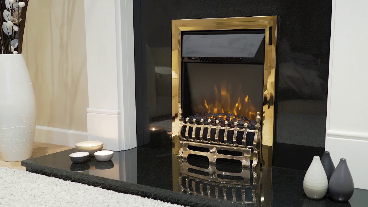 Focal Point Blenheim Brass Electric LED Electric Fire | Screwfix - YouTube