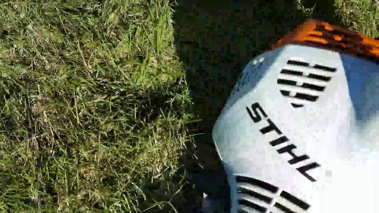Stihl FS 55R startup and rev for the first time this year - YouTube