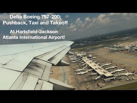 Delta Boeing 757-200: Pushback, Taxi and Takeoff at Atlanta (KATL) (No ...