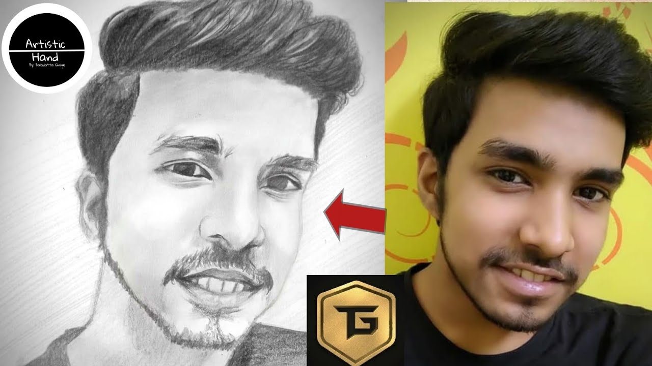How to draw techno gamerz| |drawing ujjwal gamer |Timelapse|Artistic ...