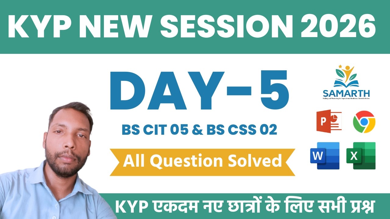 KYP New Session 5 BS CIT 5 BS CSS 2 | Day 5 of KYP Course - YouTube