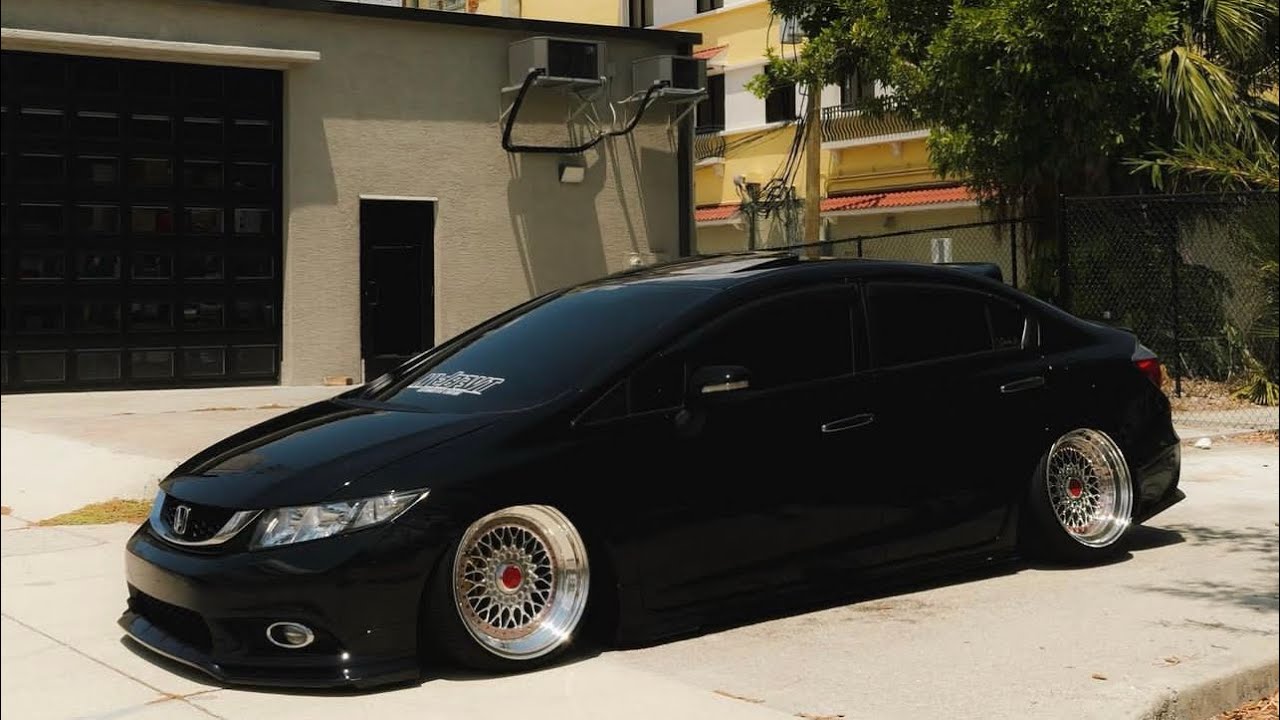 Sport car || Bagged FB6 || Honda || Civic || Air suspension || Black ...