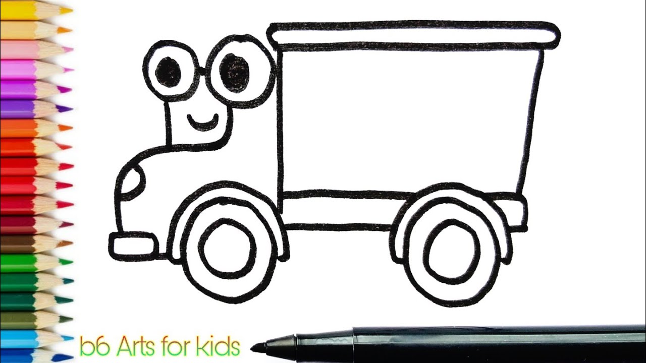 How to Draw a Big Truck easy Learn Drawing Step by Step - YouTube
