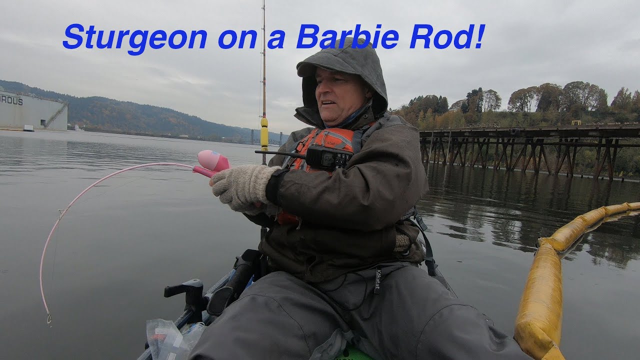 Sturgeon on a Barbie Rod! - YouTube