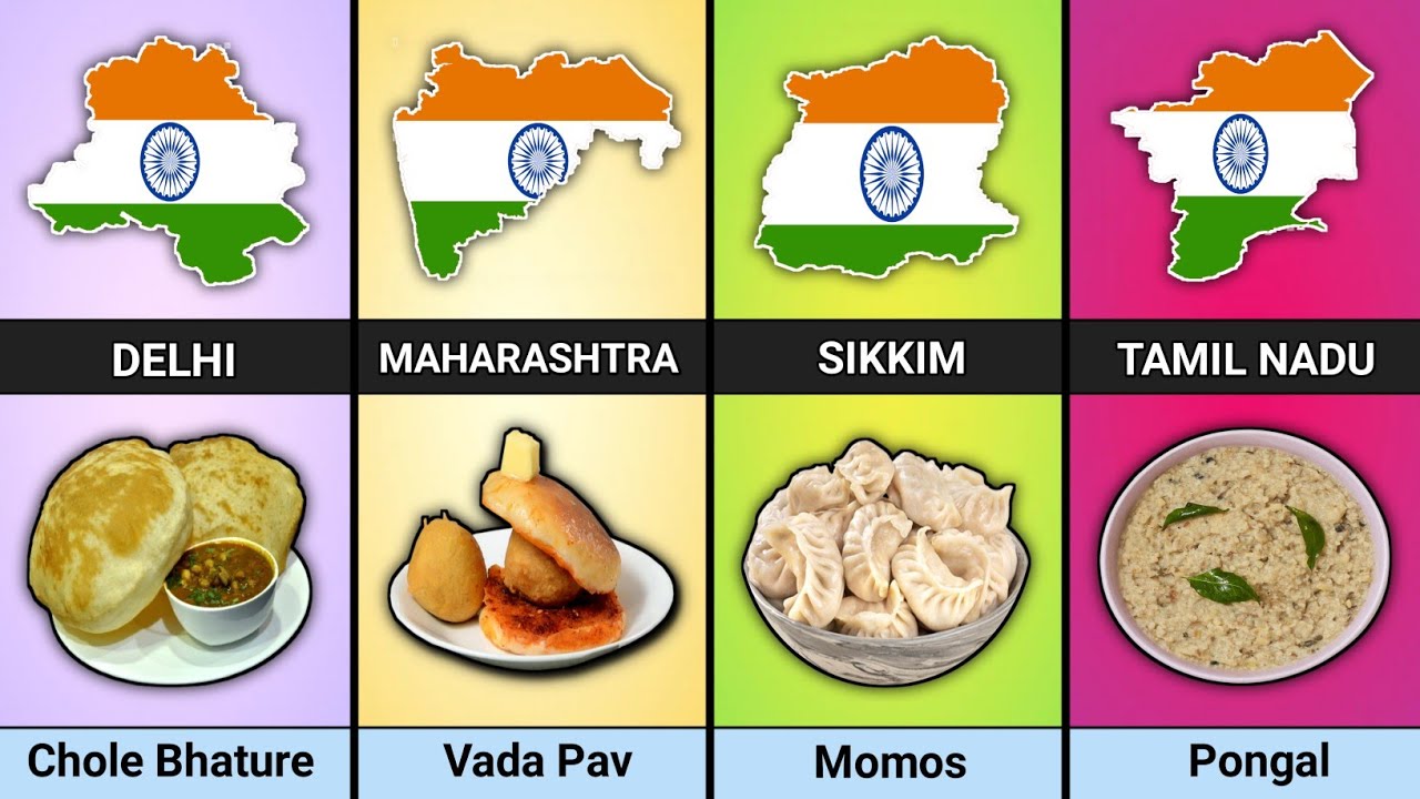 Traditional Food Of Indian States and Union Territory 😋 - YouTube