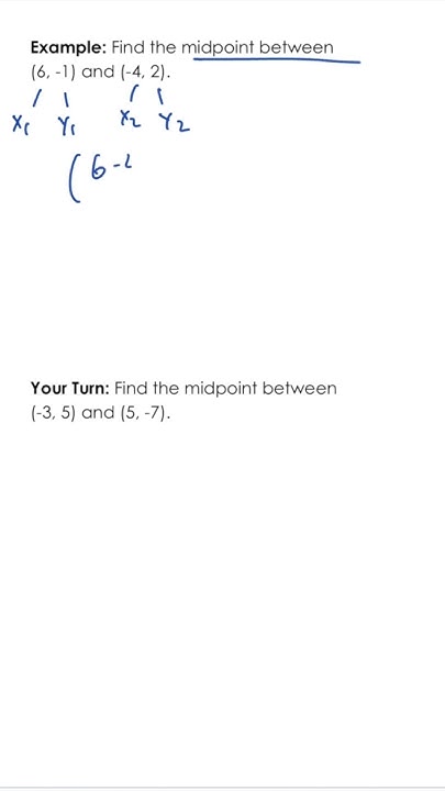 Finding the Midpoint of a line segment - geometry - YouTube