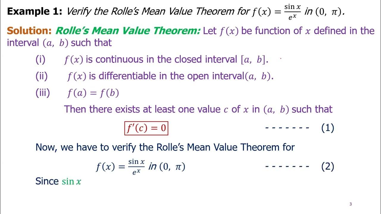 Unit-4-01-MFC-2-Rolle's Mean Value Theorem with Example - YouTube