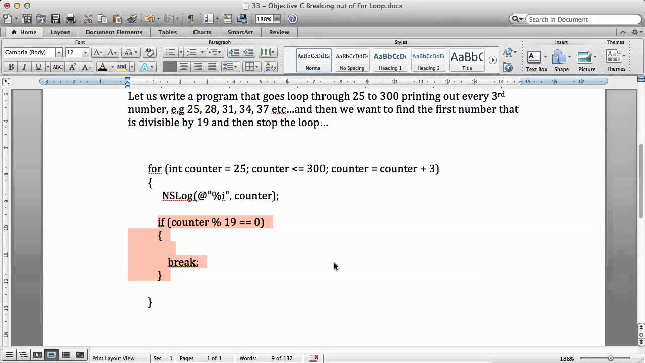 Objective C Tutorials 35 Breaking Out Of A For Loop Youtube