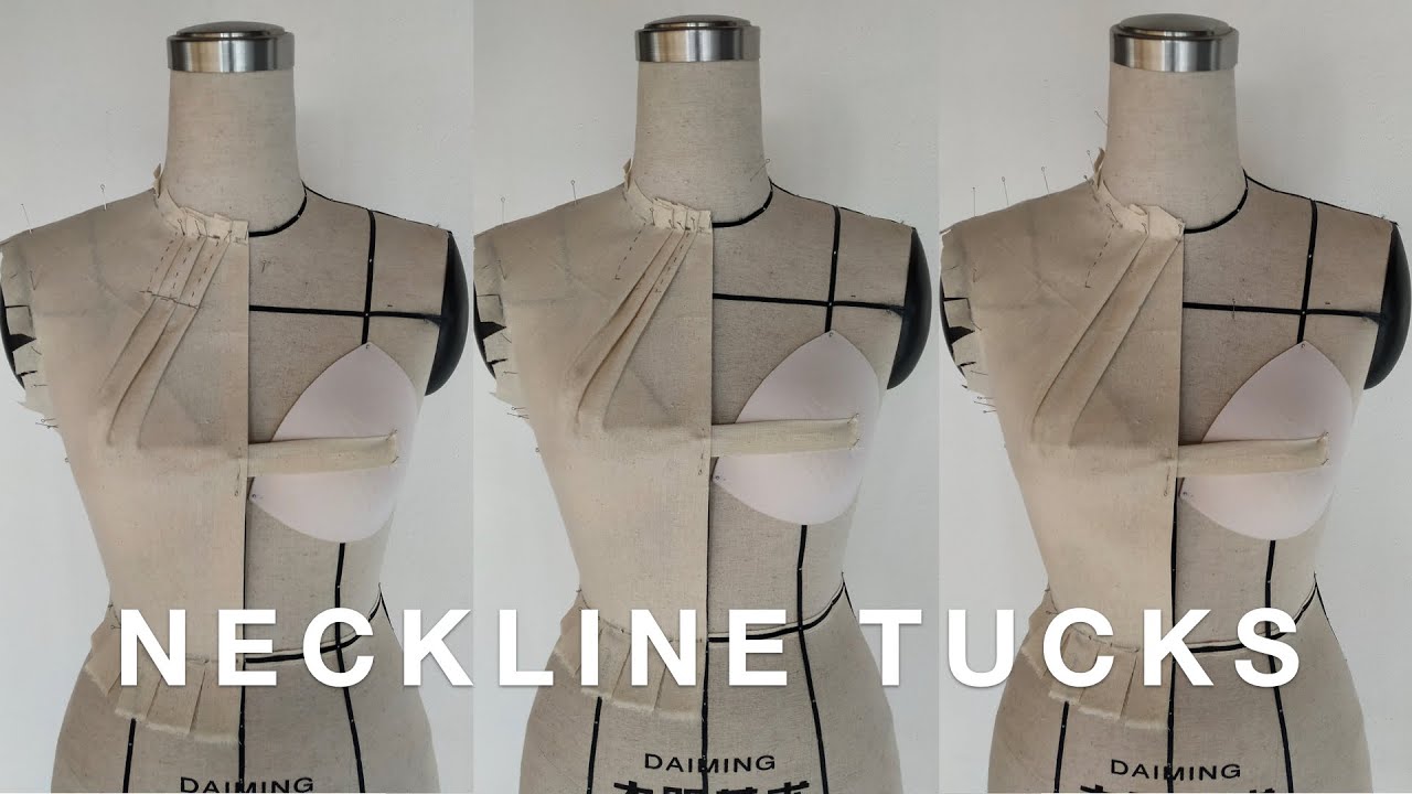 Draping bodice with neckline tucks - YouTube