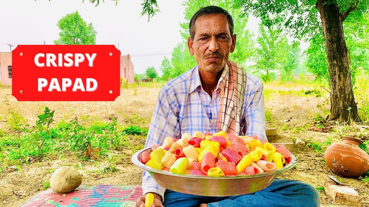 Easy Snacks Recipe | Crispy Papad | Village style cooking - YouTube