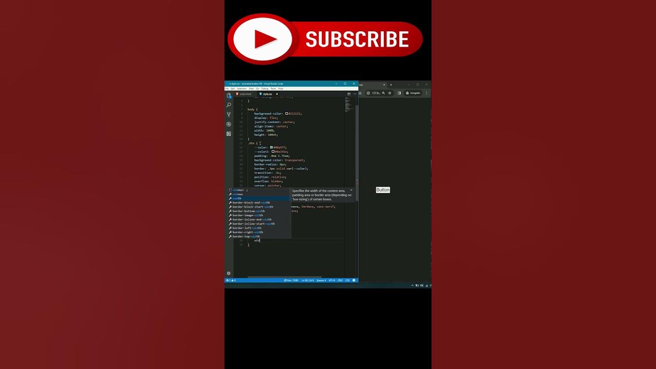 button animation on hover | button hover | #cssanimations #youtubeshorts #youtube #webdesign # ...