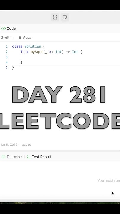 Day 281: LeetCode Problem 69. - Swift #daily #challenge #swiftui #coding #FAANG - YouTube