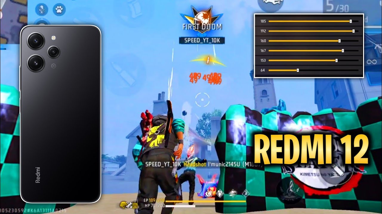 Redmi 12 Free Fire Sensitivty Settings 🔥| Redmi 12 Free fire Headshot ...