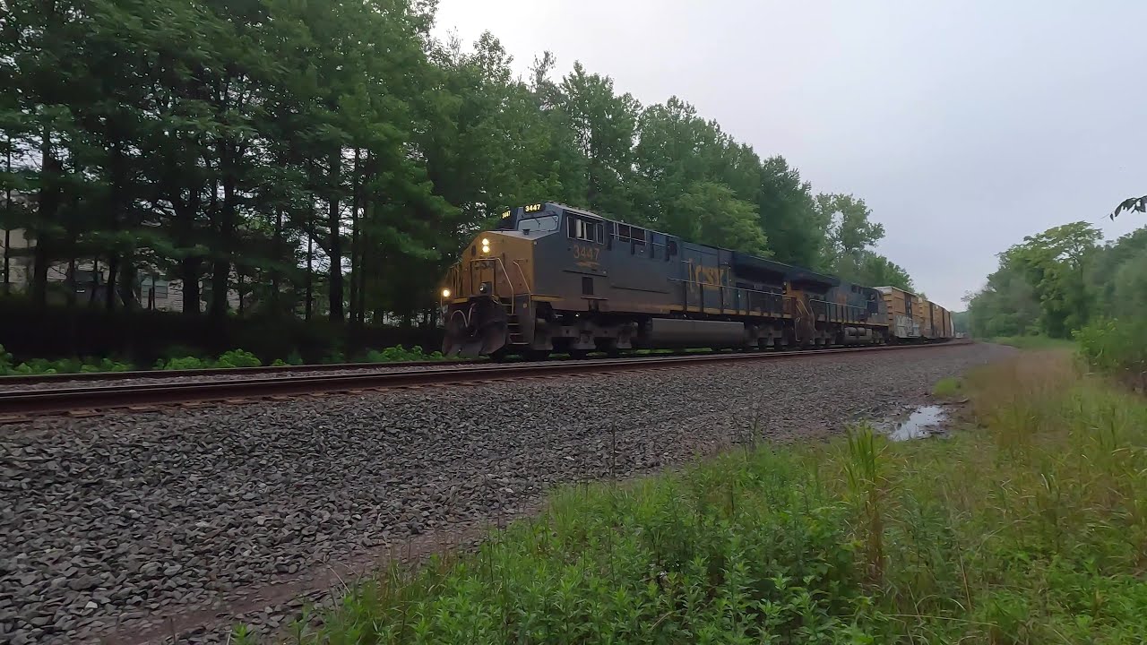 [4K] 07/27/2023 Early Bird CSX M406? with 2 #ET44AH 's - #3447 leading ...