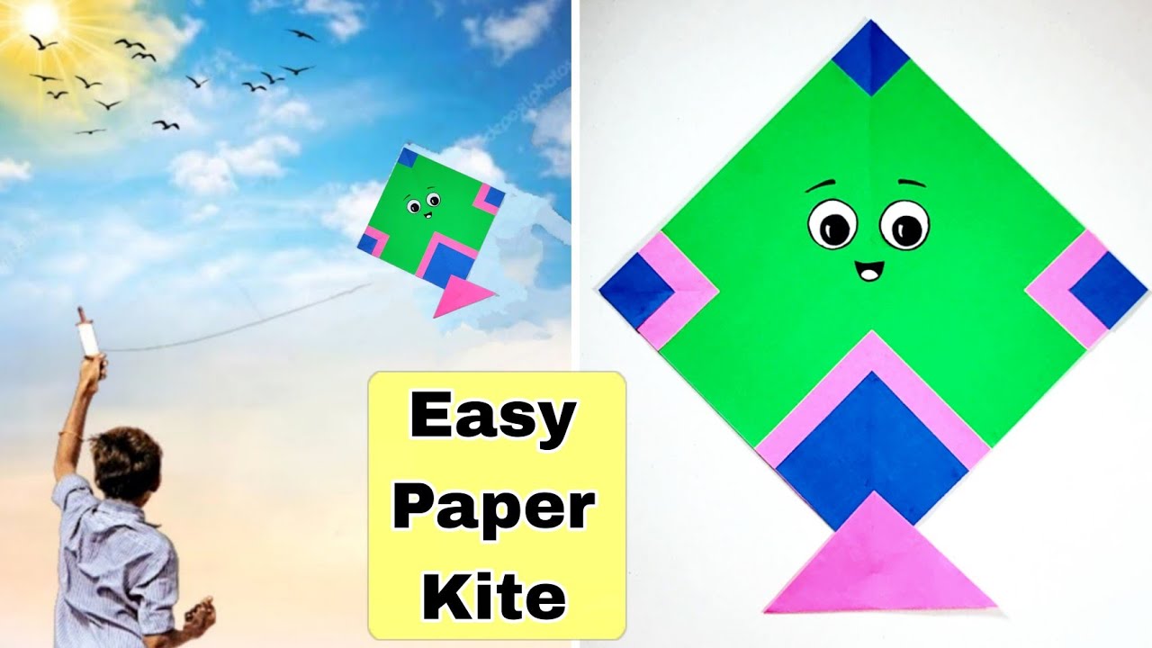 Easy Paper Kite making at Home || Kite Decoration ideas || Kite making ...