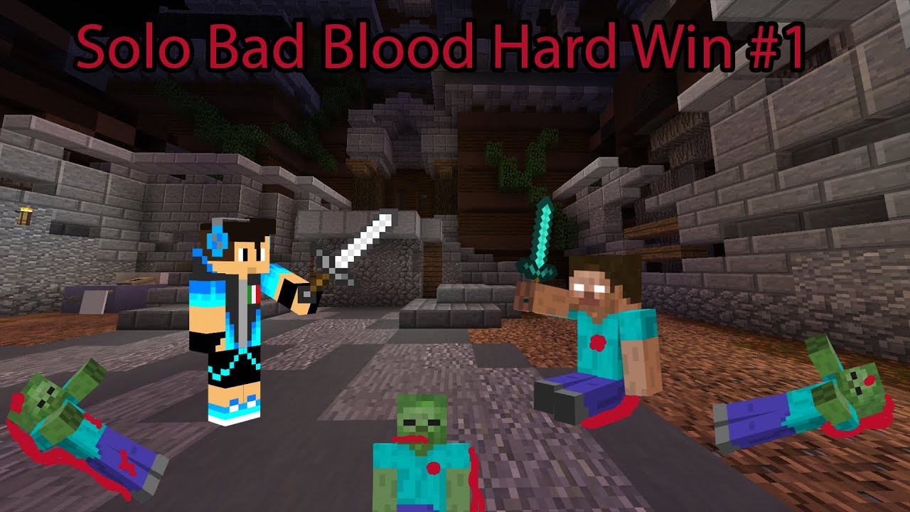 Minecraft Hypixel zombies: Bad Blood solo Hard win #1 - YouTube