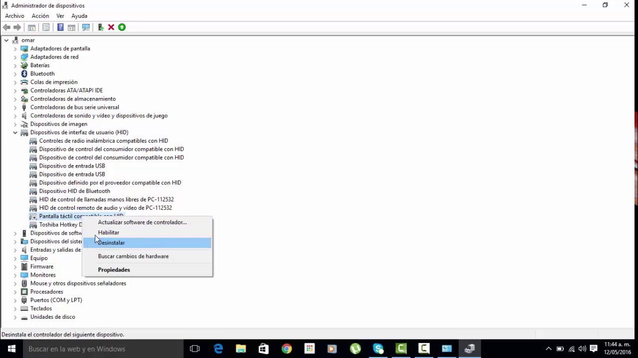 Desactivar el touchscreem pantalla tactil de su pc o laptop windows 8 y ...