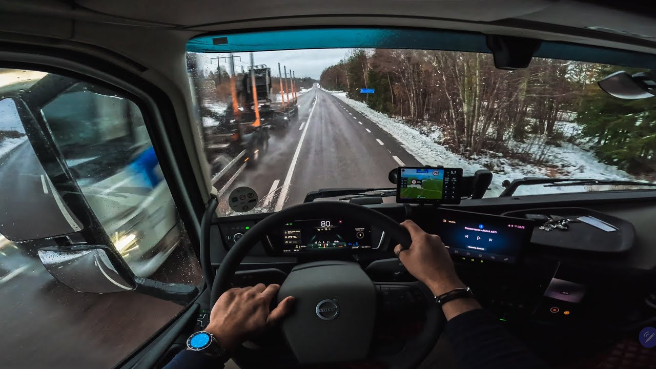 POV Truck DRIVING VOLVO FH || Start of the winter season in Sweden🇸🇪 ...