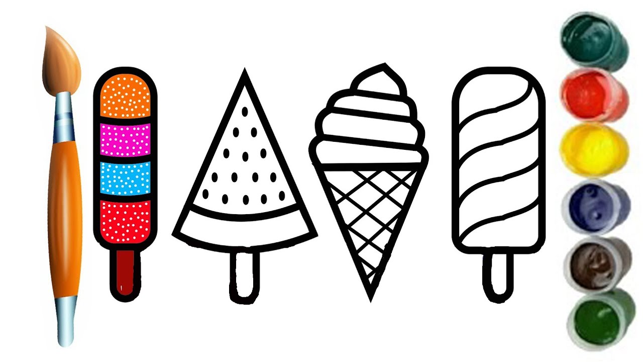 How to coloring Ice Cream Colors name for Kids & Toddlers # ...