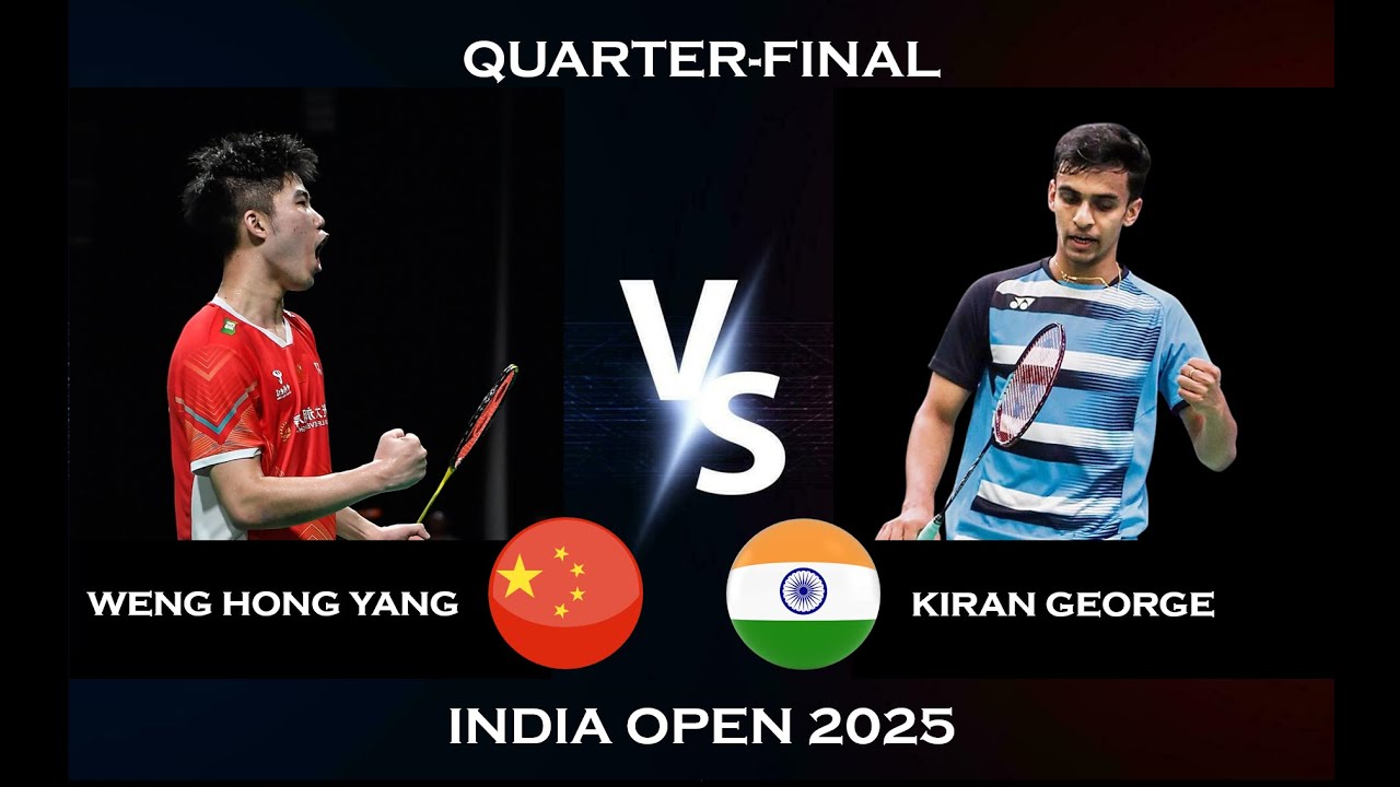 QF | MS | Weng Hong Yang (CHN) vs Kiran George (IND) YONEX-SUNRISE ...
