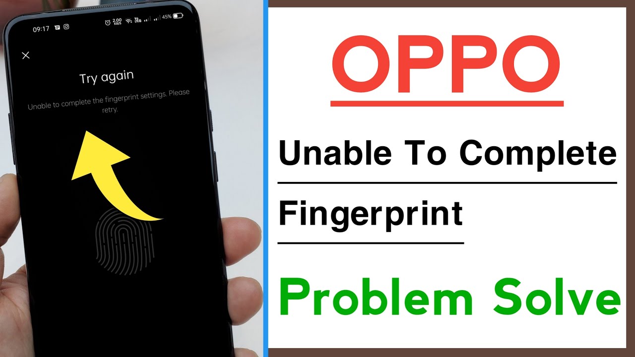 OPPO Unable To Complete The Fingerprint Settings Problem Solve - YouTube