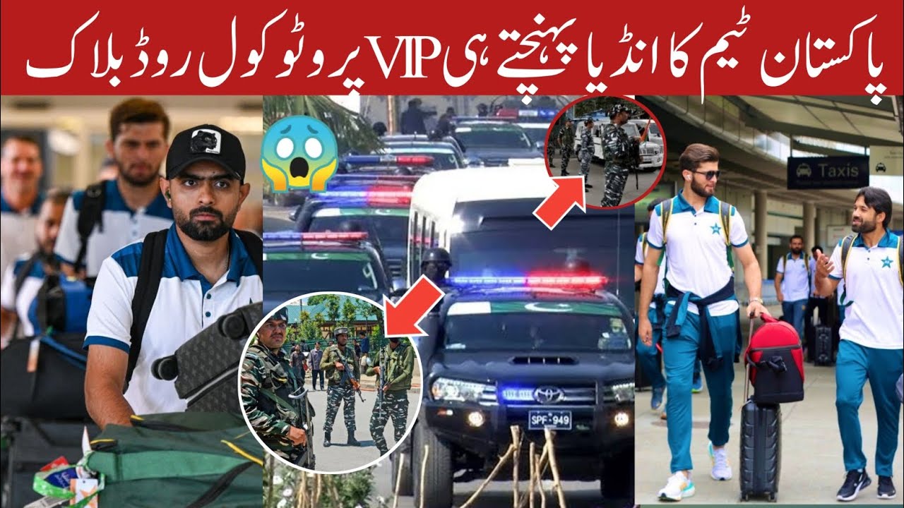 Pakistan team reached India | Pakistan cricket team vip protocol in ...