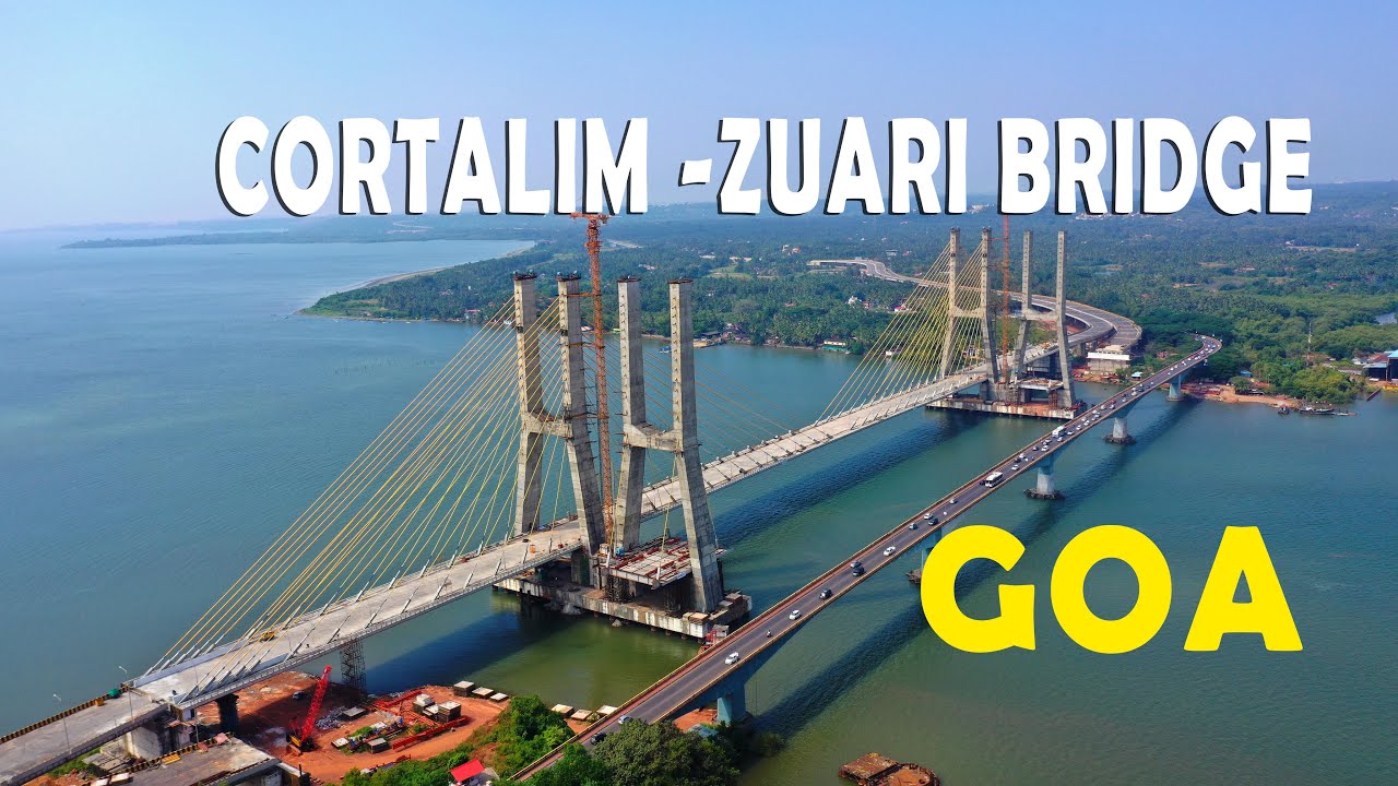 AreaByDrone - New Zuari Bridge Goa | Zuari Bridge Gao latest. - YouTube