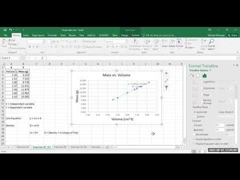 CHEM1151K Excel Lab Exercise 01 XY Scatterplot - YouTube