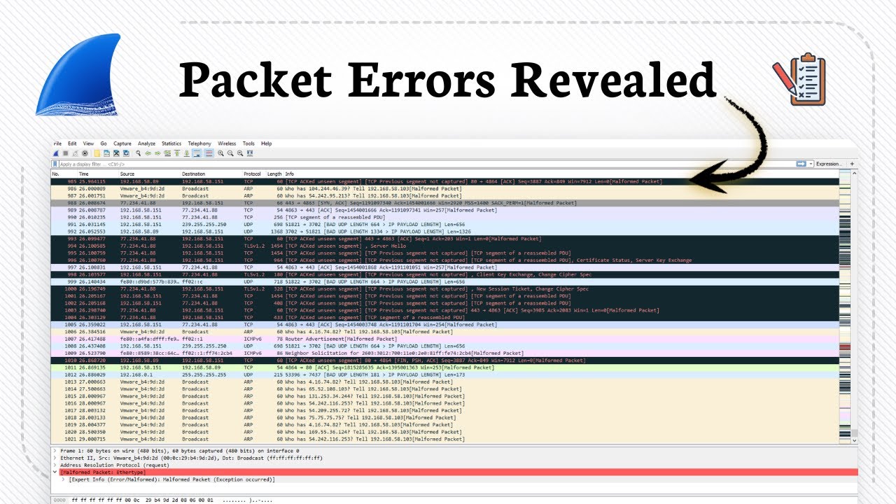 How to check malformed packets in Wireshark - YouTube