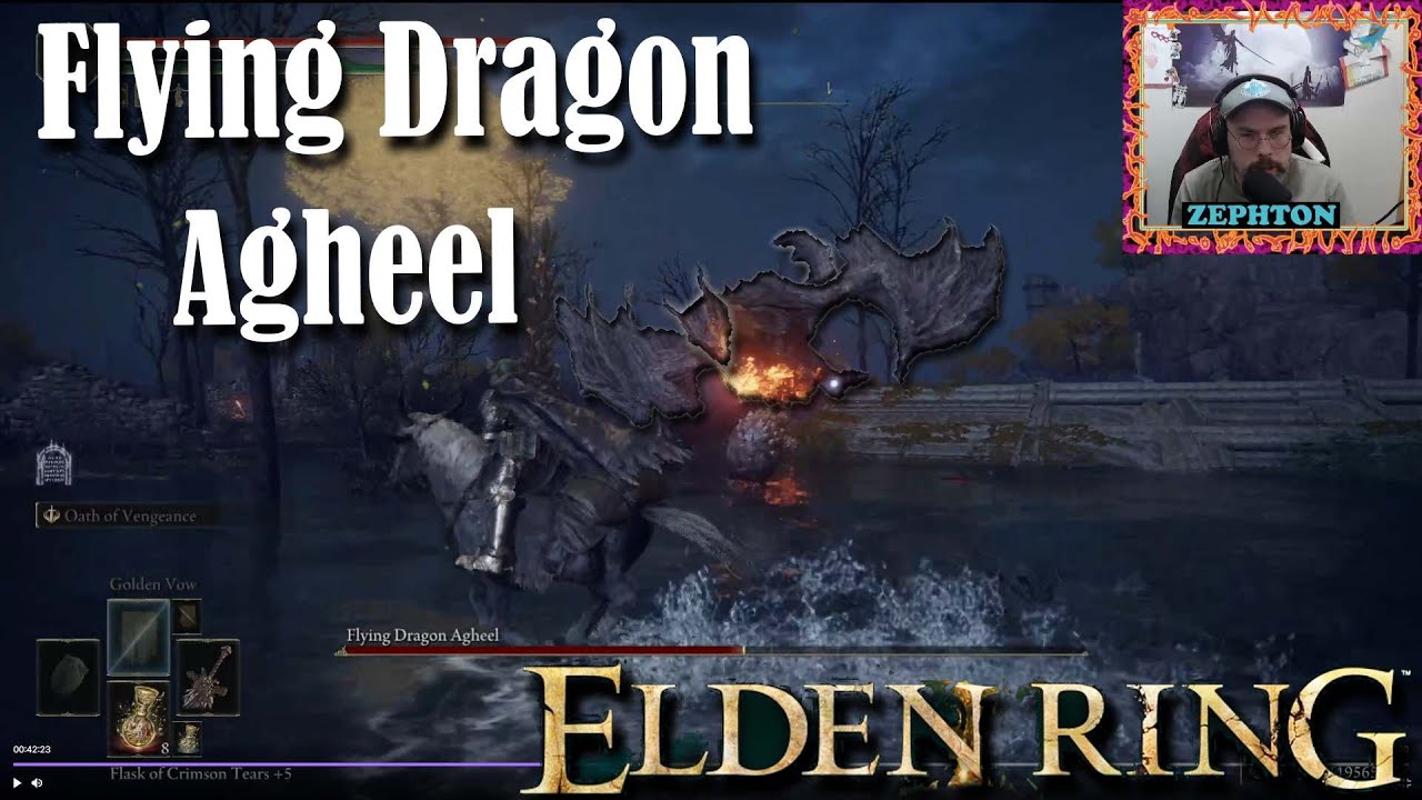 Elden Ring Flying Dragon Agheel Fight - YouTube