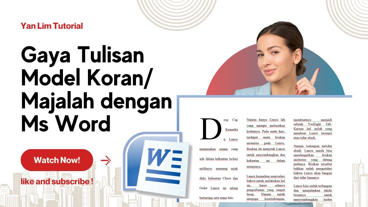 Cara Cepat Belajar Microsoft Word | Menu Drop Cap | Membuat Model ...