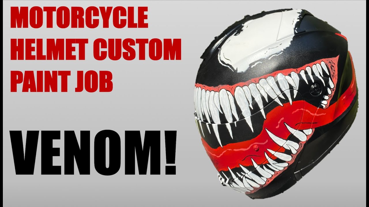 Motorcyle Helmet Custom Paint Job - Venom (Marvel) - YouTube