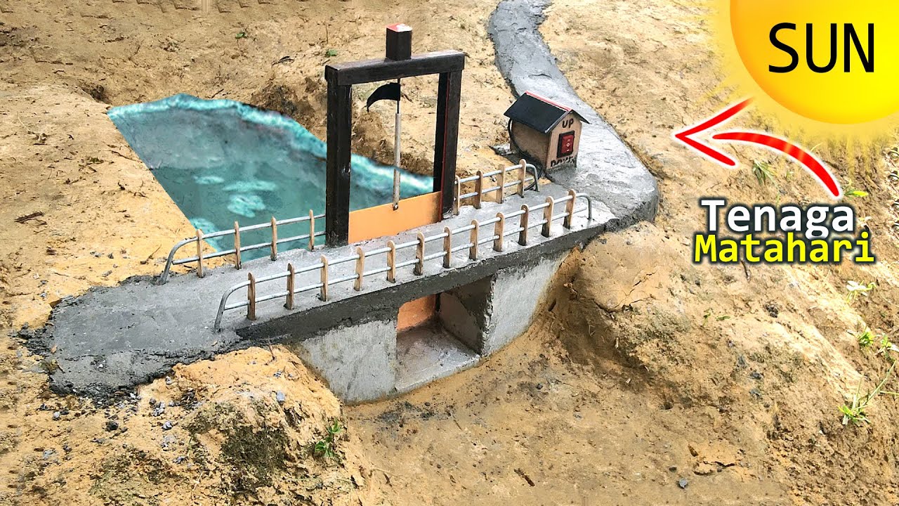 Saya Bikin Bendungan Mini Tenaga Surya Dari Beton - YouTube