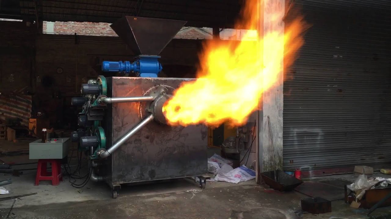 Wood chips gasifier burner G2 (3,600,000 KCal ) - YouTube