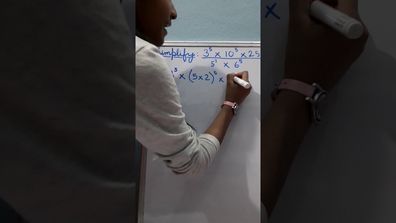 Simplify: 3^5×10^5×25/5^7×6^5| Correct process and explanation| Dipti ...