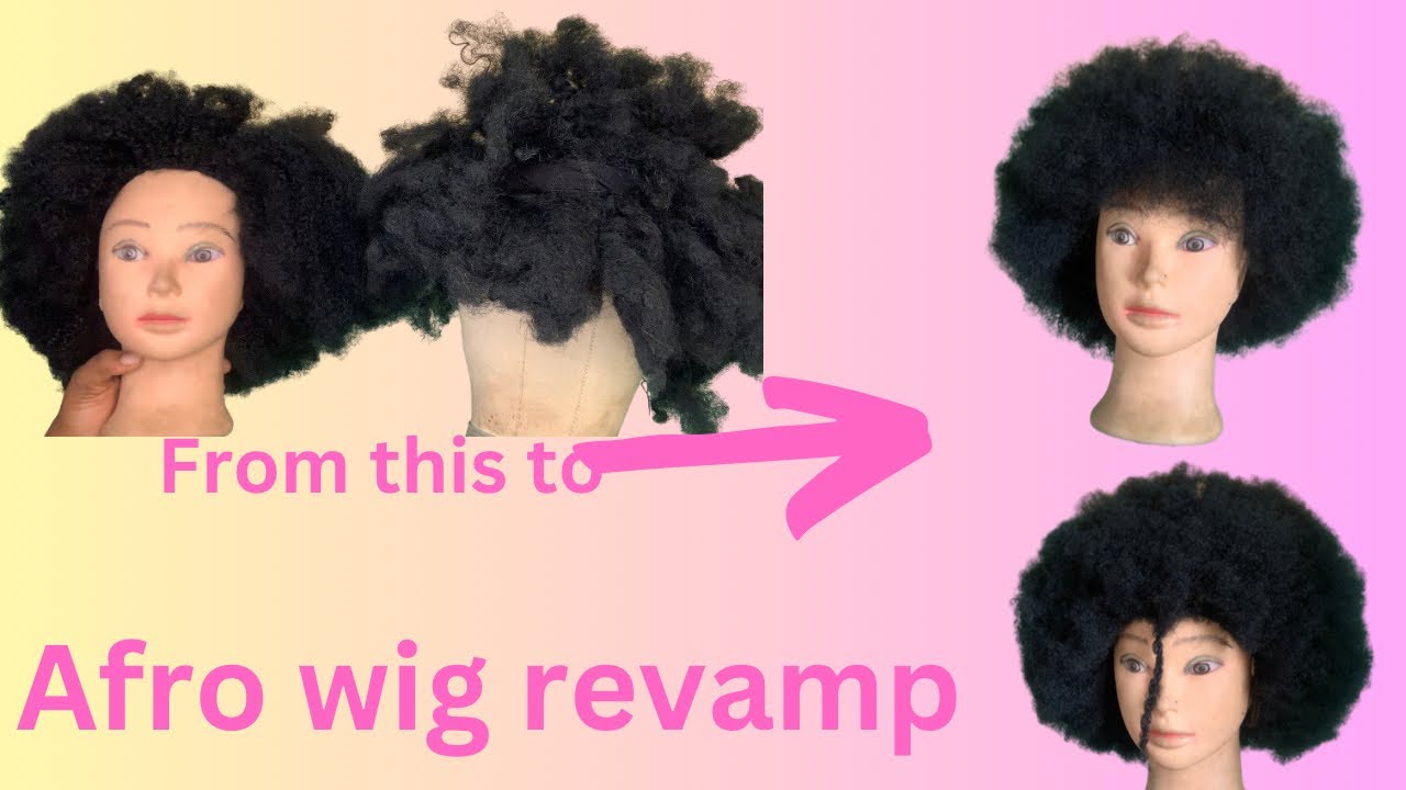 Simple and quick Afro wig revamp - YouTube