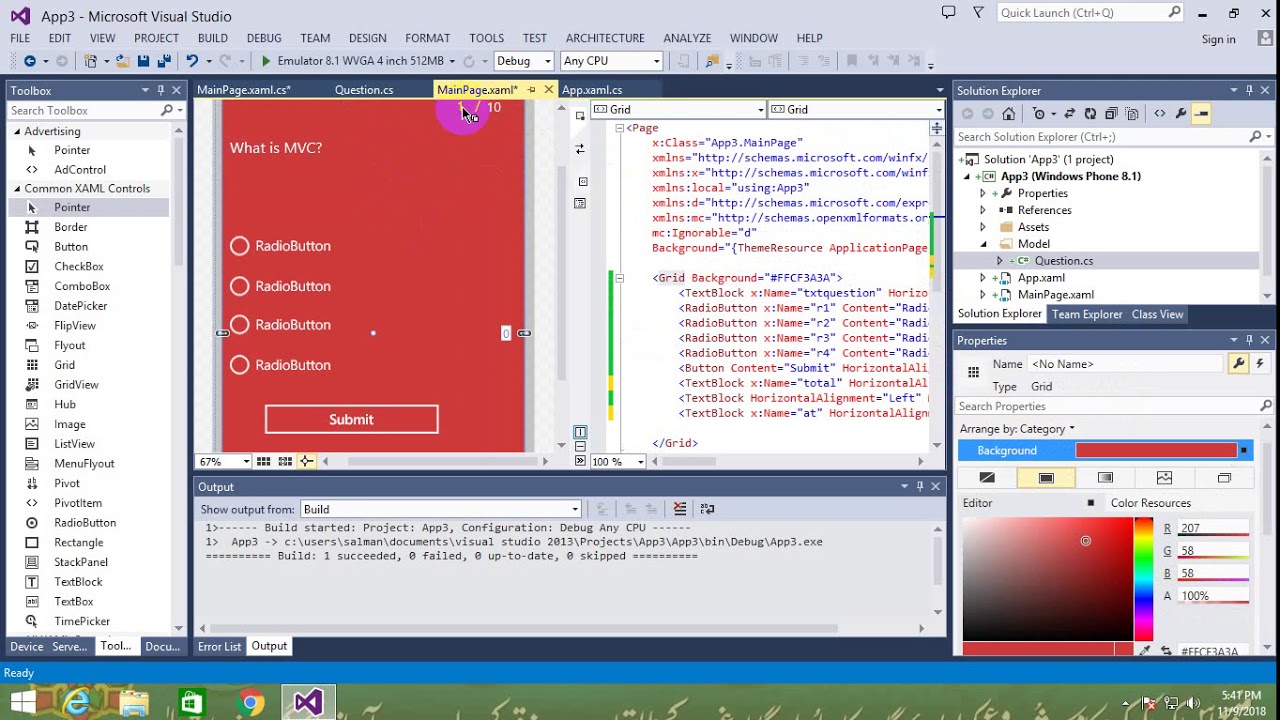 Quiz application in Windows Mobile Application C# - YouTube