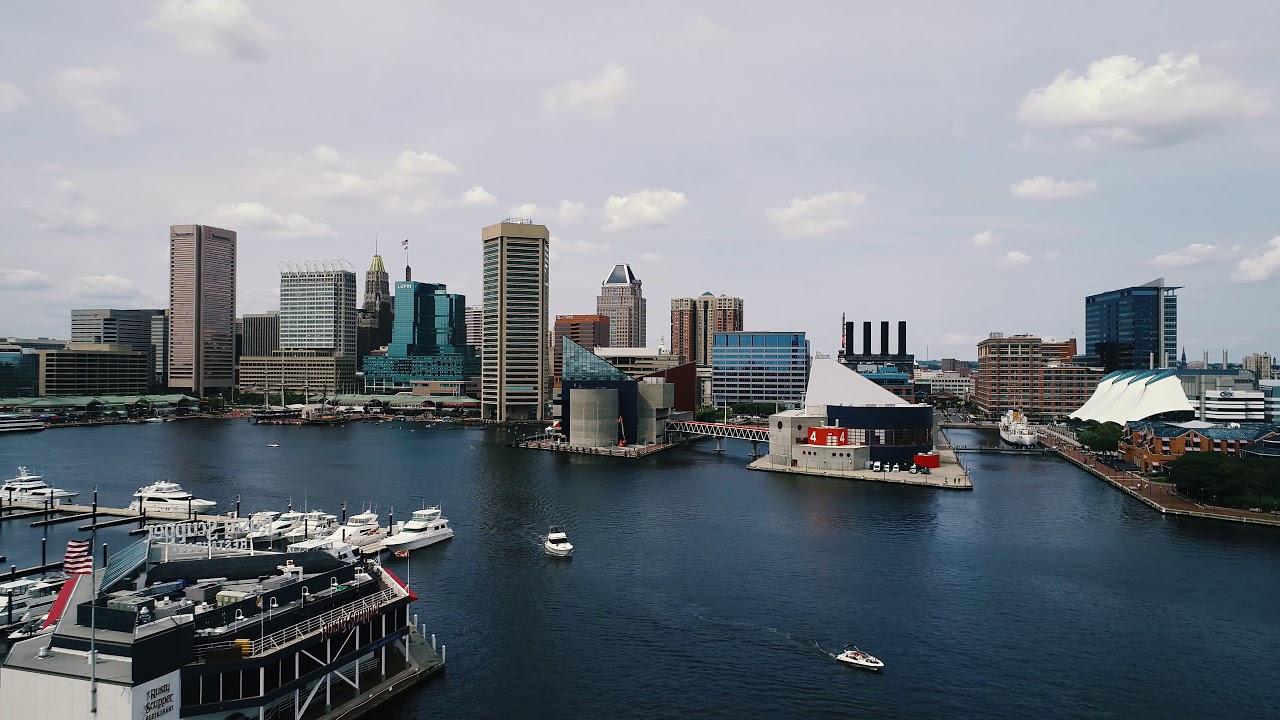 Inner Harbor Baltimore Drone Flight 4K - YouTube