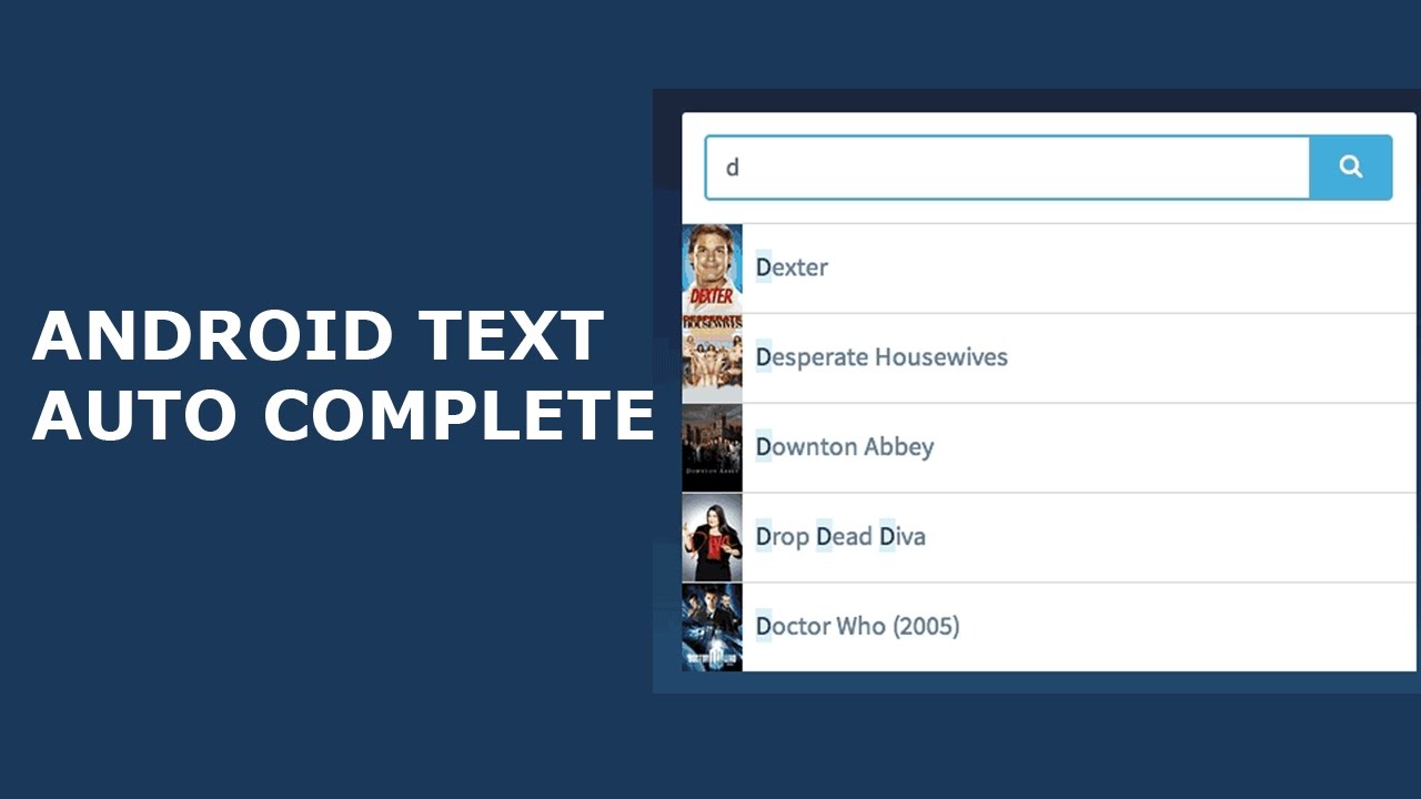 Android Text Auto Complete Suggestion Youtube