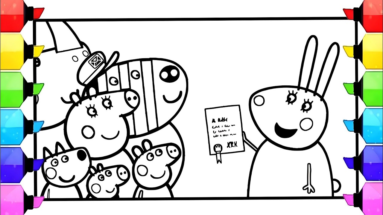 Mummy Rebecca Rabbit with Letter Drawing Easy, Peppa Pig Drawing, Peppa ...