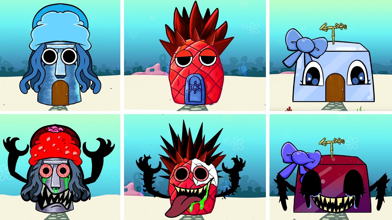 SpongeBob vs Sprunki | Top 3 Monster Houses in a Musical Showdown - YouTube