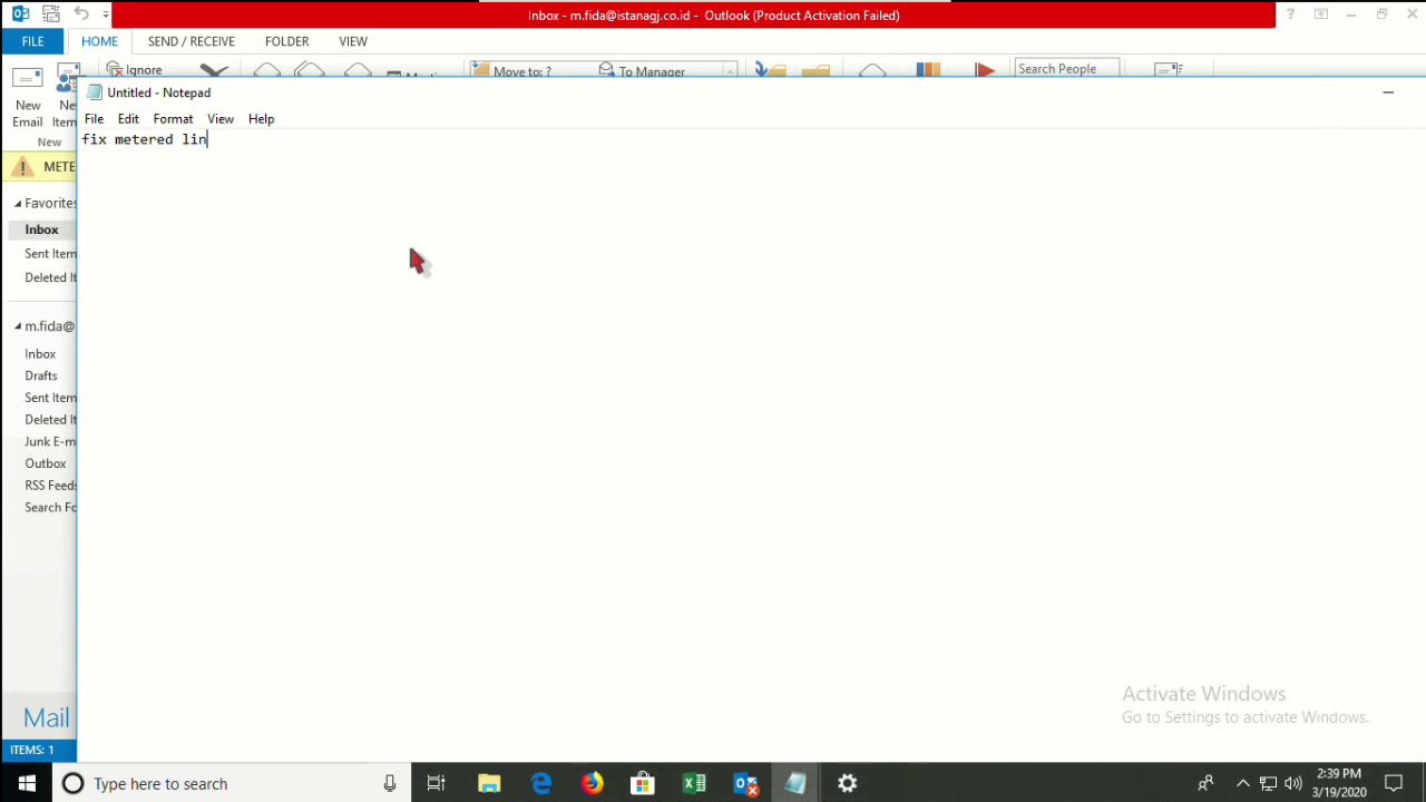 mengatasi Fix metered network warning connection outlook windows - YouTube