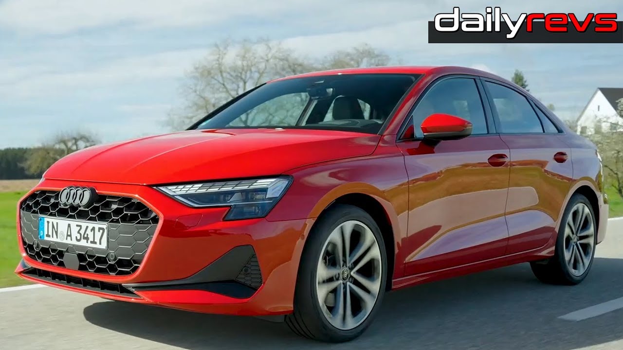 2025 Audi A3 Sedan | Progressive Red | Driving & Design Details Footage ...