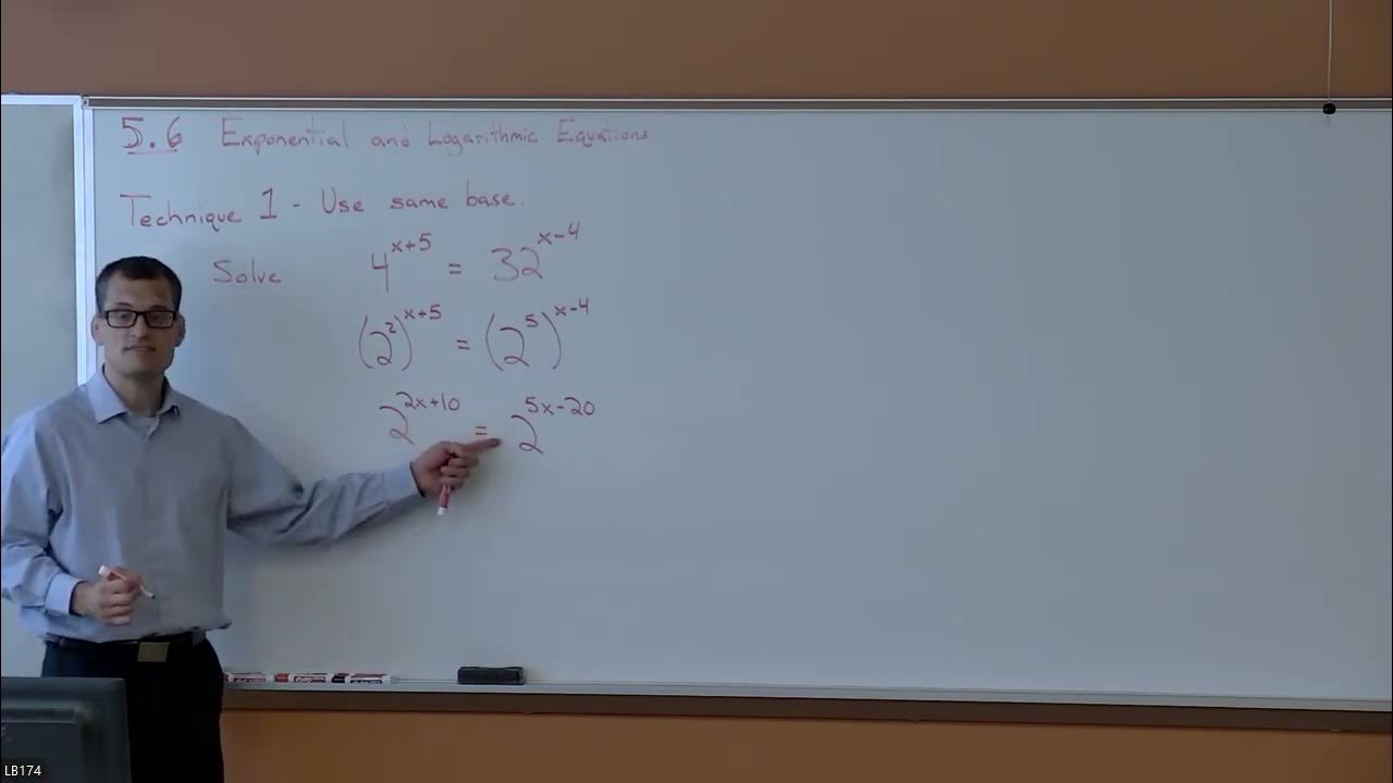 MAT 107 Section 5.6a - Solving Exponential and Logarithmic Equations - YouTube