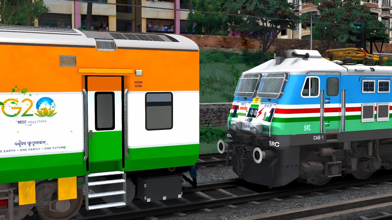 WAP-7 ELECTRIC ENGINE SHUNTING REPUBLIC DAY DOUBLE DECKER COACHES | lhb ...