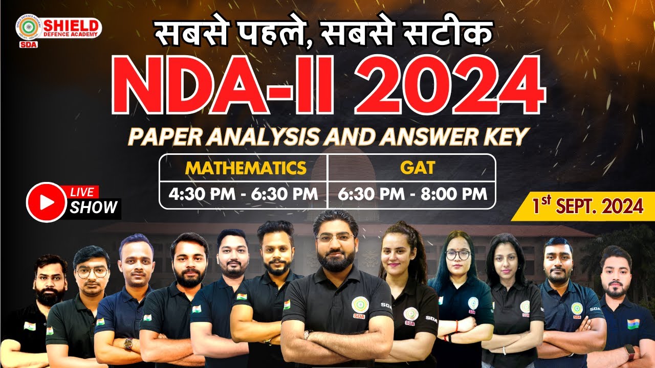 NDA-II 2024 Live Paper Solution and Answer Key (Maths+ GAT) # ...