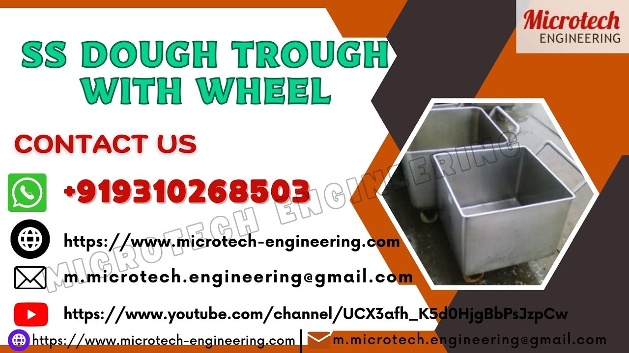 Ss Dough Trough With Wheel, Stainless Steel Dough Trough - YouTube