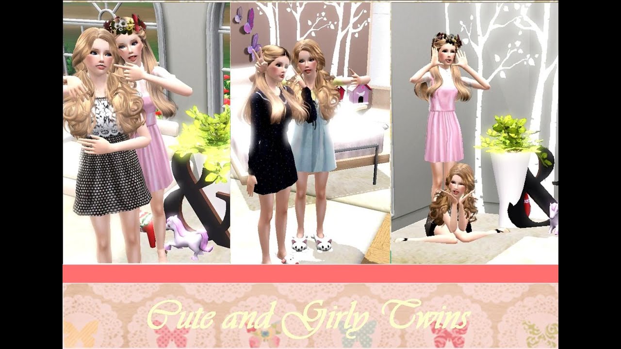 The sims 3 : Create a Sim - Cute and Girly Twins - YouTube