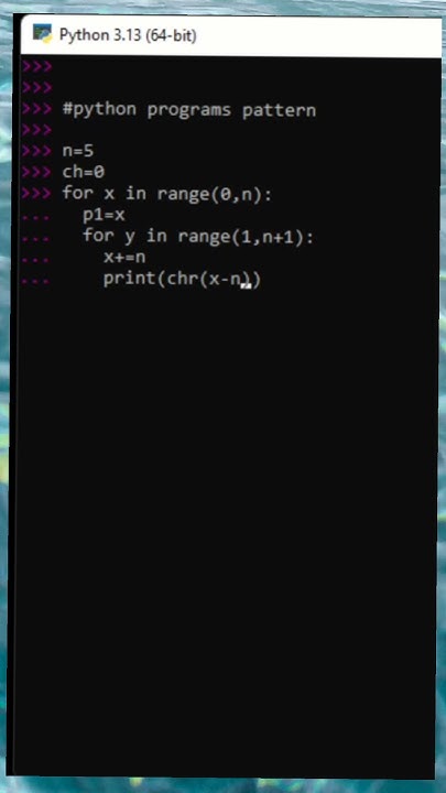 Normal python programming pattern ll Coding Hunter ll A-Z Alphabet letter ll #coding #python # ...